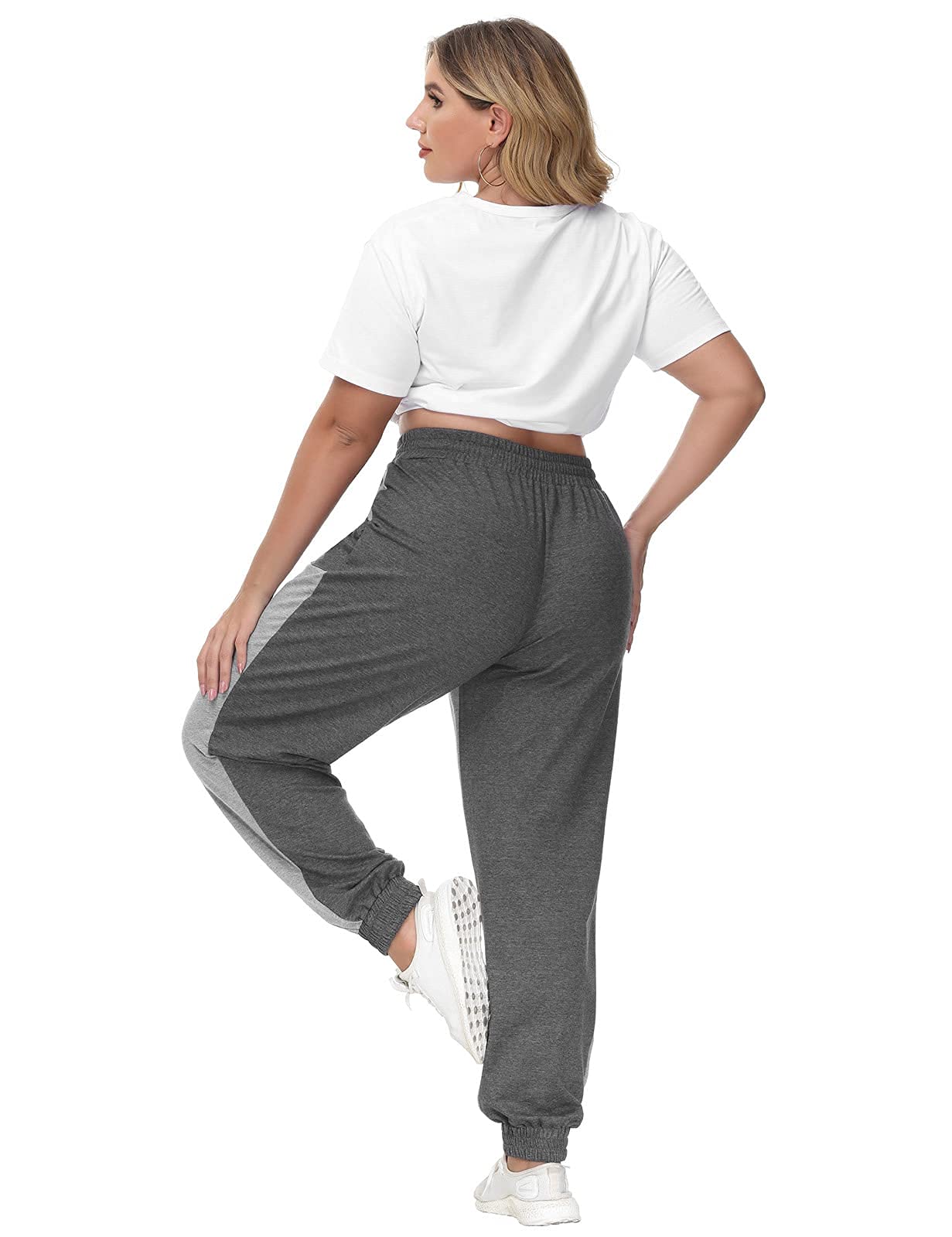 Hanna Nikole Women Joggers with Pockets Stretch Sweatpants for Women Athletic Golf Lounge Work 22w Dark Grey