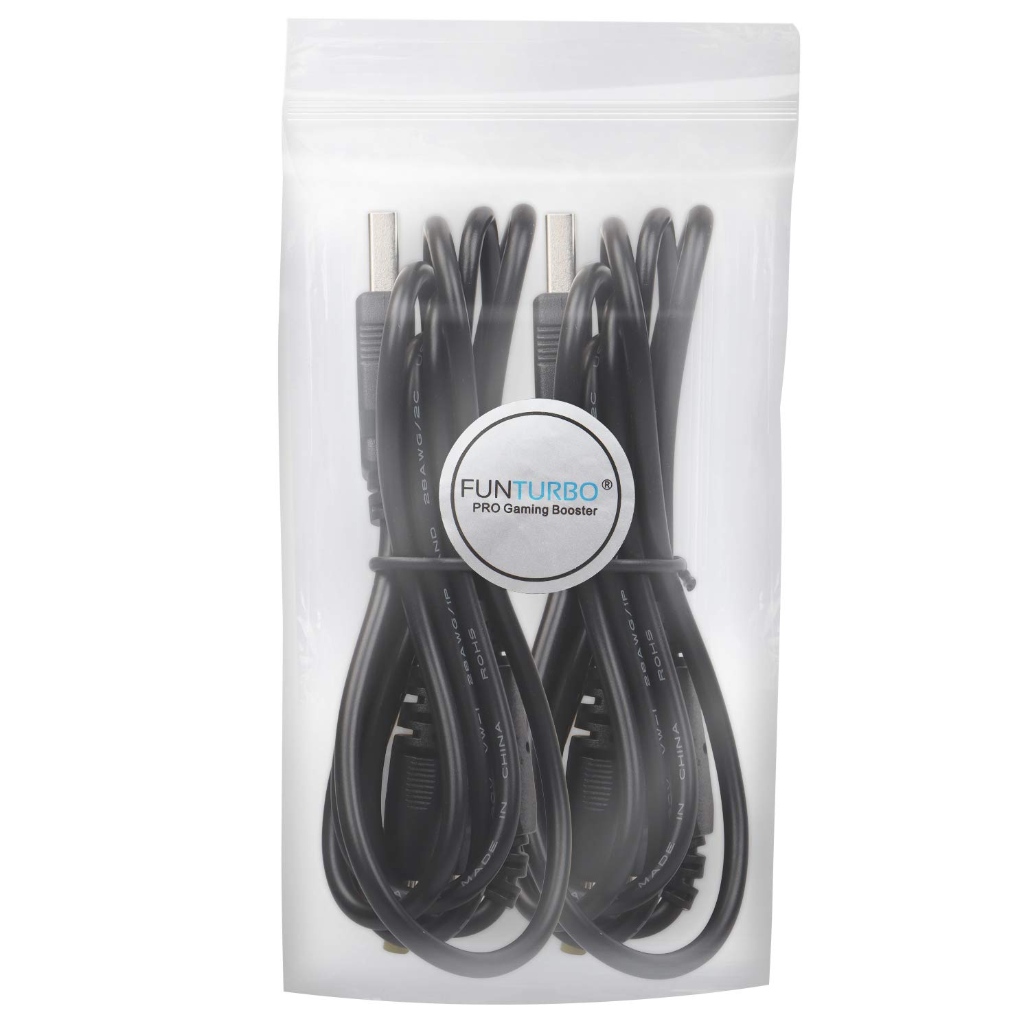 Funturbo PSP Charger Cable, PlayStation Portable Charger PSP Power Cord for Charging Sony PSP 1000 2000 3000 USB Data Cable & Charging Cord 2-in-1 (2 Pack)