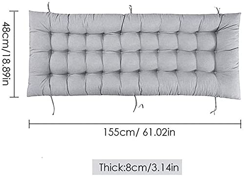 Moonase Patio Chaise Lounger Cushion, Indoor/Outdoor Rocking Chair Sofa Cushion with 6 Ties,Soft Padded Chaise Swing Bench Cushion, 61Inch