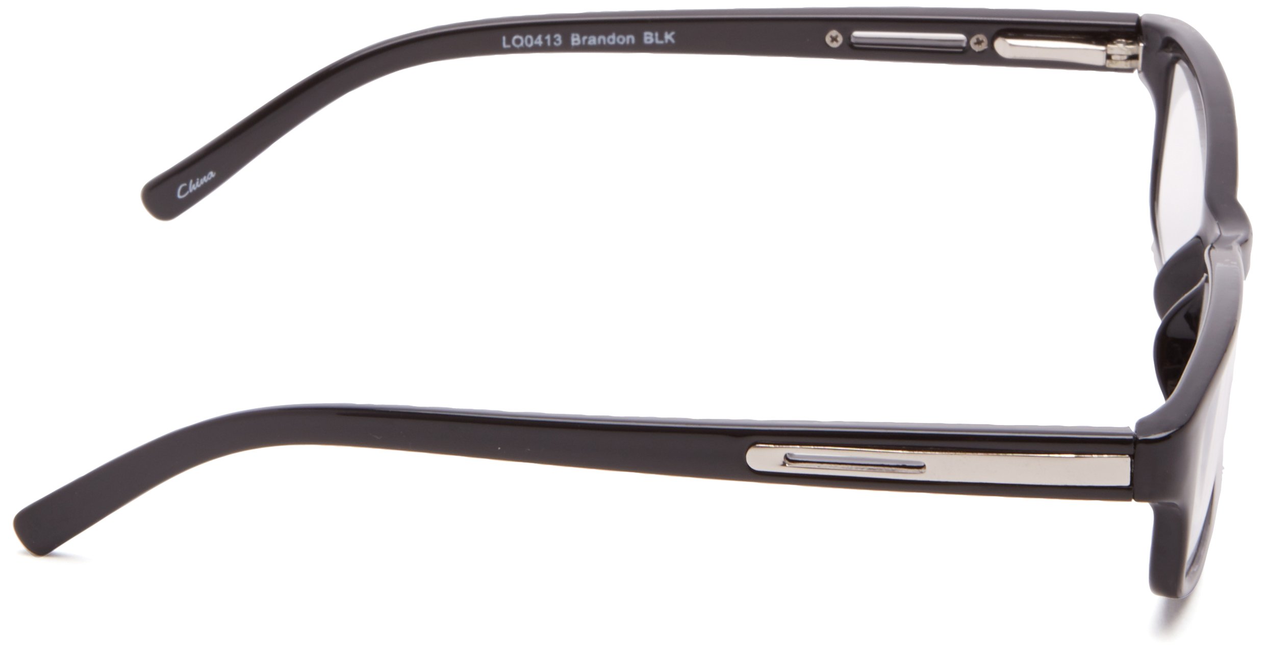 Foster Grant Mens Brandon Glasses Reading, Shiny Black/Transparent, 50 Mm US
