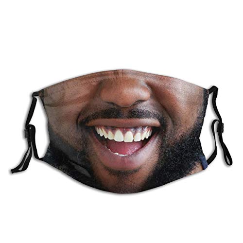 Funny Black Beard Style Cloth Face Mask With Filter Pocket Washable Face Bandanas Balaclava Reusable Fabric Protection