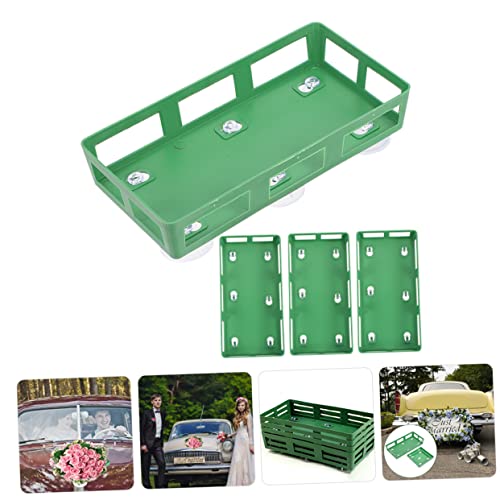 Garneck 4pcs Six-Claw Suction Cup for Wedding Car Fresh Flower Cage Flower DIY Stand Flower Cage Frame Wedding Floral Holder Wedding Flower Tray Plastic Florist Supplies Rectangle