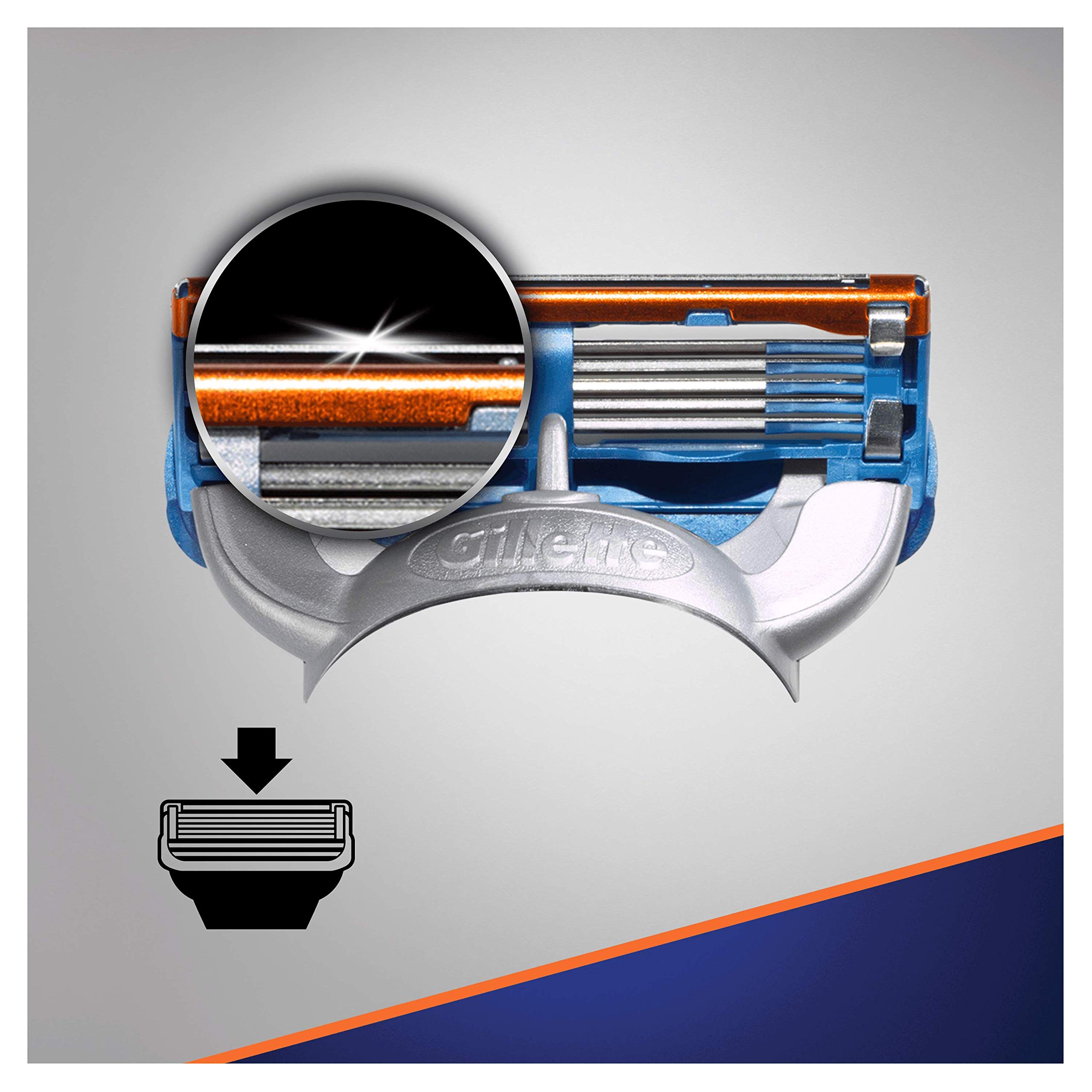 Gillette Fusion 5 Razor Blades with Trimmer Blade for Precision and Anti-Slip Coating, 14 Replacement Blades