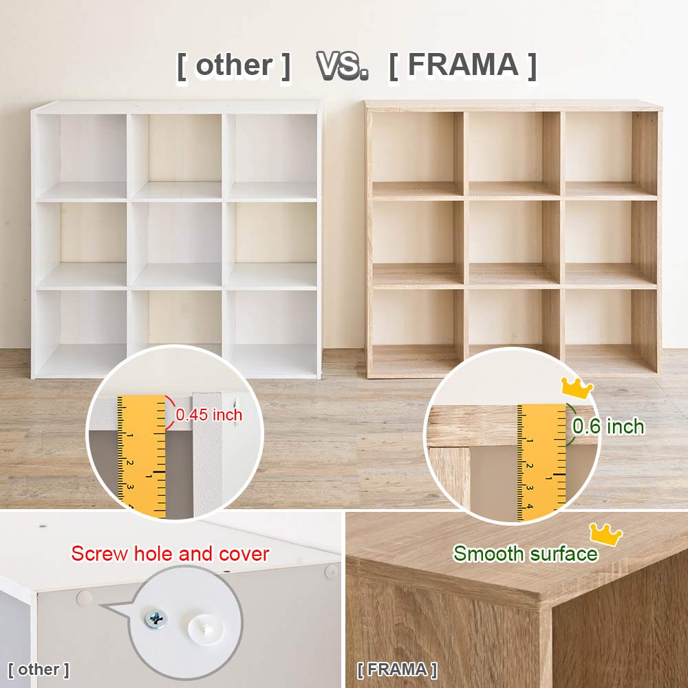Frama Heavy Duty DIY 6 Cubes Organizer Storage Shelf Premium Laminated Ultra Thick Particle Board Closet Cabinet Bookshelf, Sonoma Oak