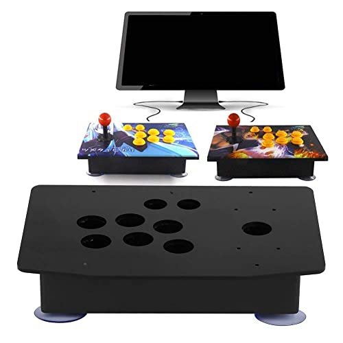 FTVOGUE DIY Arcade Panel Black Case DIY Set Kits Acrylic Panel and Inclined Cases Replacement for Arcade Game