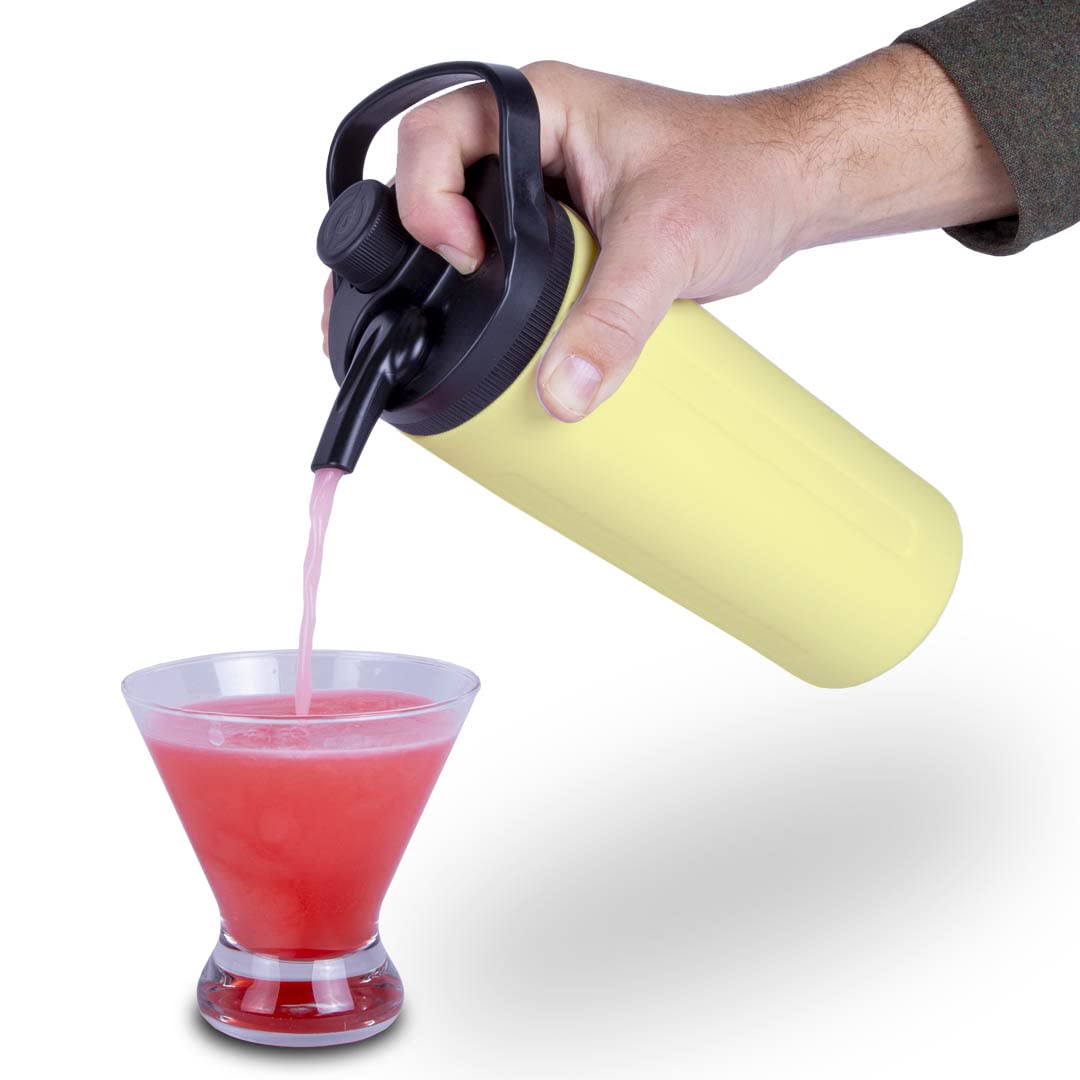 GrowlerWerks uKeg Twist Seltzer Maker & Dispenser – Portable Patented Carbonation System - Vacuum Insulation for Beverages – Includes Carry Handle- Soda Maker for Sparkling Water (Sunshine, 24 oz)