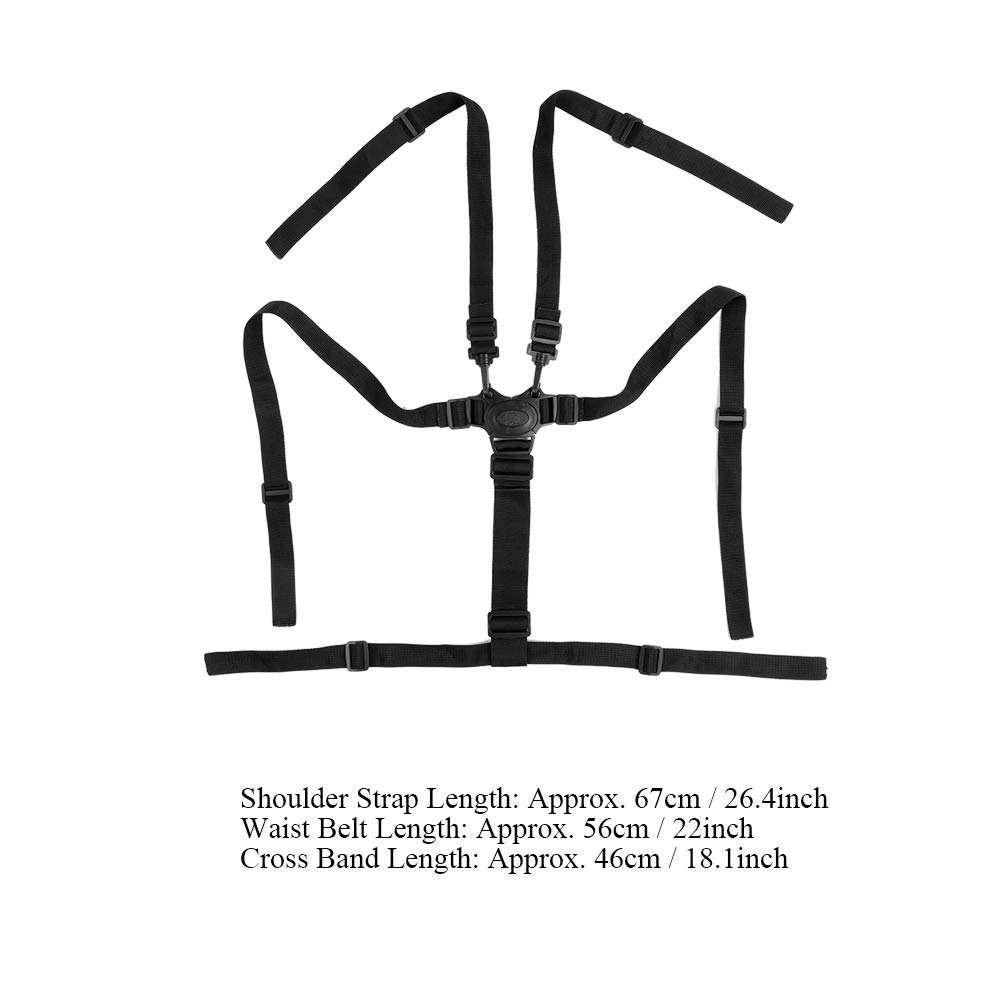 GLOGLOW 5 Point Harness Belt, Baby Universal Seat Harness Belt Adjustable Strap for Stroller High Chair Pram Children Kid Pushchair Stroller