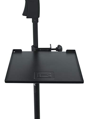 Gator FrameworksCases Microphone Stand Clamp-On Utility Surface Area with 10 Pound Weight Capacity, 9" x 9" Shelf (GFW-SHELF0909)