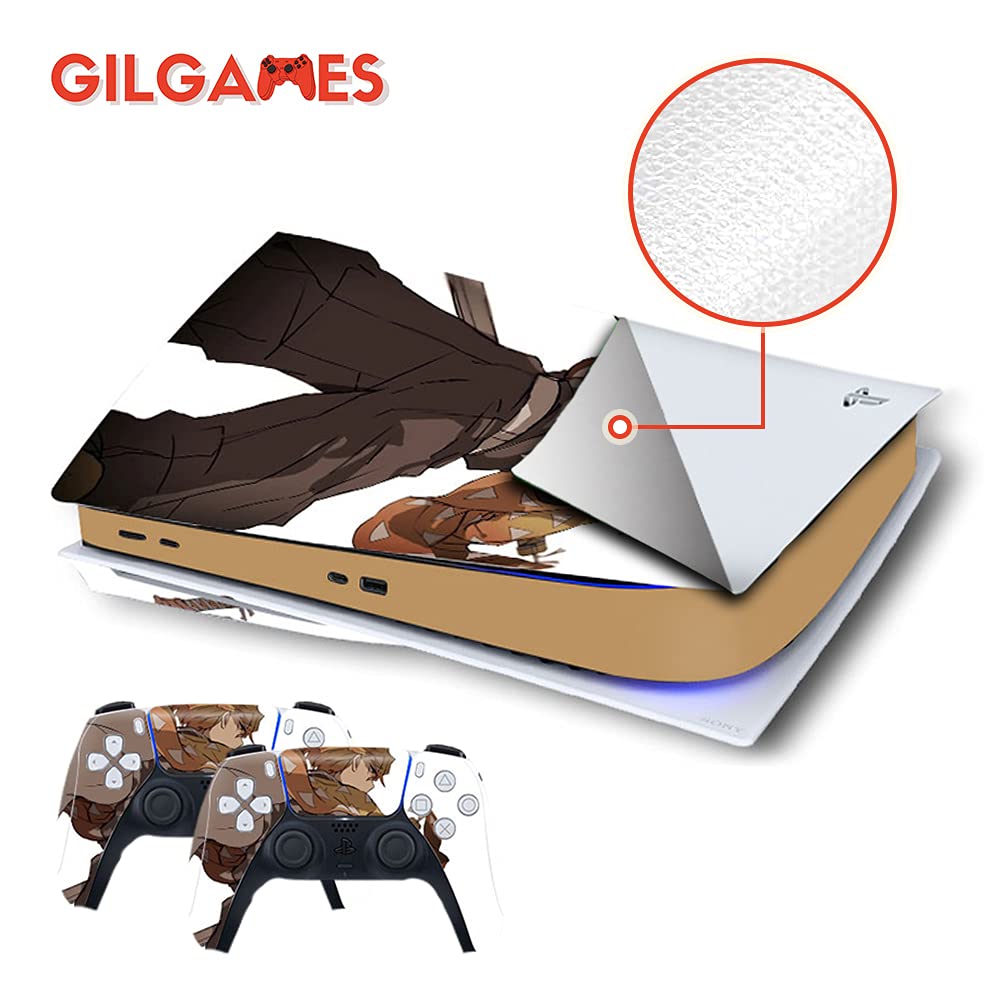GilGames Decals Skin for Playstation 5, Vinyl Protector Wrap Full Set Faceplate Protective Cover Stickers Kit Console and Controller (Disk Edition) (Anime 19)