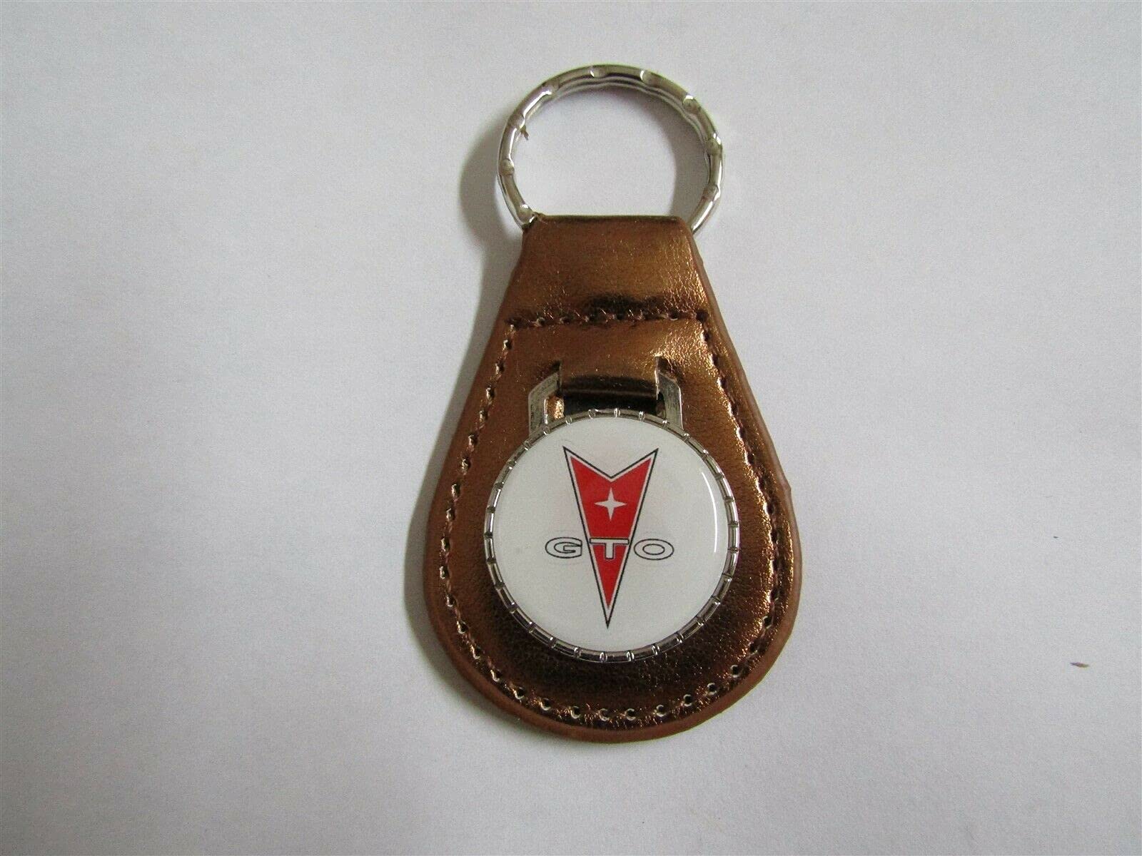 GTO GRILL GRILLE EMBLEM LOGO LEATHER KEYCHAIN - GOLD