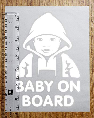 FRIERMEN Baby on Board Car Sticker Decals Safety Signs Baby on Board Hoodie White 6.7" x 5.1" Image Size 5.9" x 3.9"