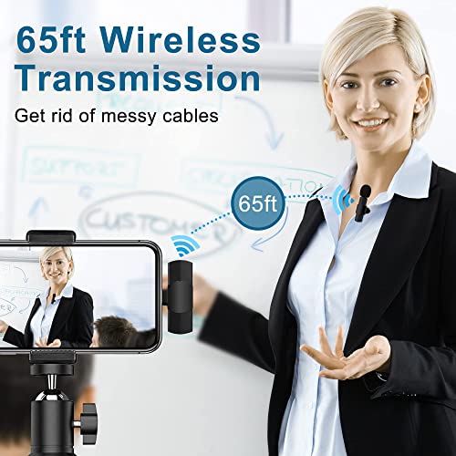 GRTPRTS Wireless Microphone for iPhone iPad, Lavalier Microphone for Video Recording, TikTok Facebook Live Steam, Youtubers, Vloggers, Interview, Clip-on Plug & Play Lapel Mic Auto-sync