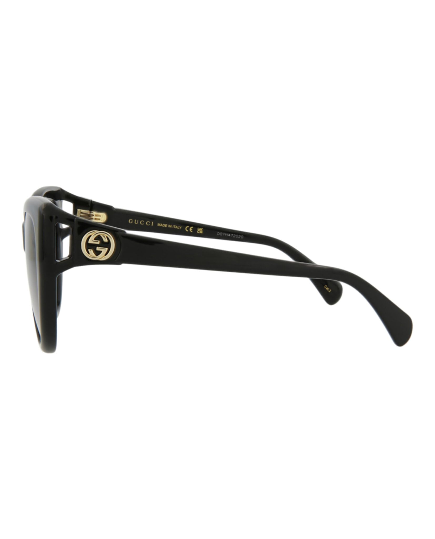Gucci Women's Classic Cat Eye Sunglasses, Black Black Grey, One Size