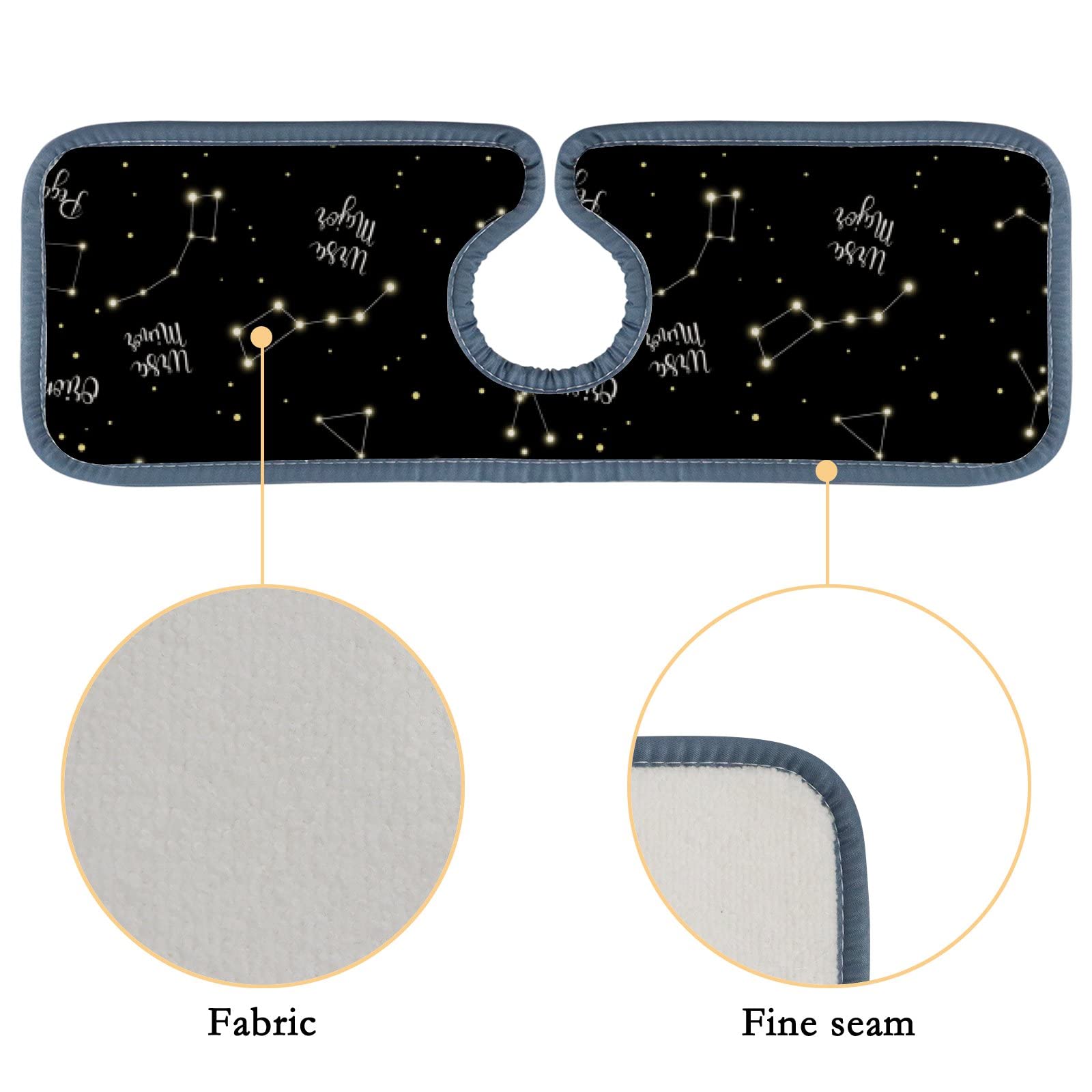 Kitchen Faucet Mats 4 Pieces Constellations Absorbent Faucet Sink Splash Guard Bathroom Counter and RV,Faucet Counter Sink Water Stains Preventer