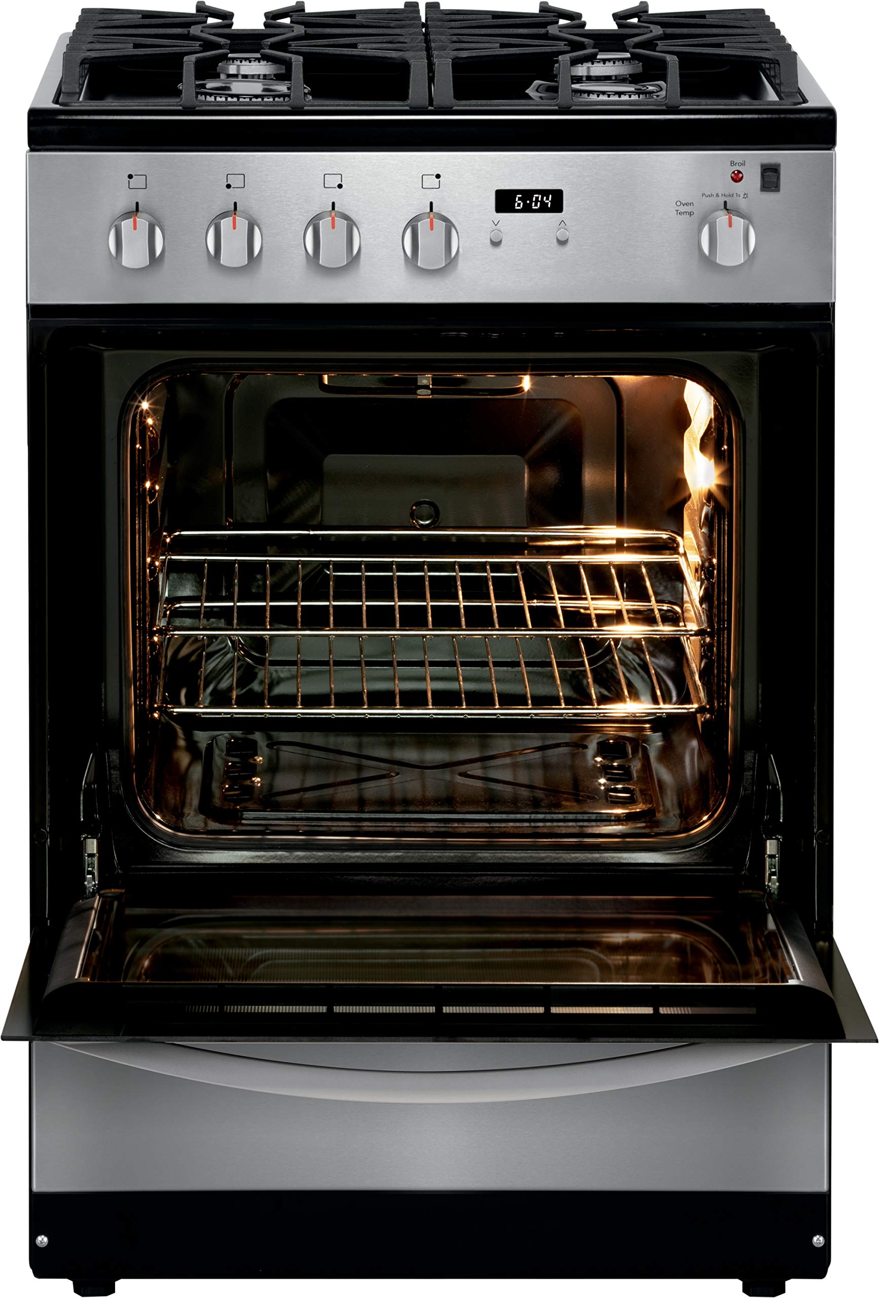 Frigidaire 24 in. 1.9 Cu. Ft. Gas Range in Stainless Steel with Continuous Cast Iron Grates, ADA Compliant