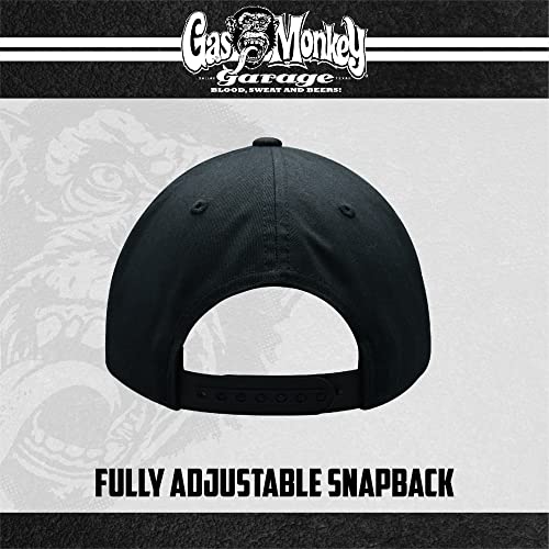 Gas Monkey Garage Concept One Baseball Hat, Reflective All Over Print Adult Snapback Cap with Curved Brim, Black, One Size