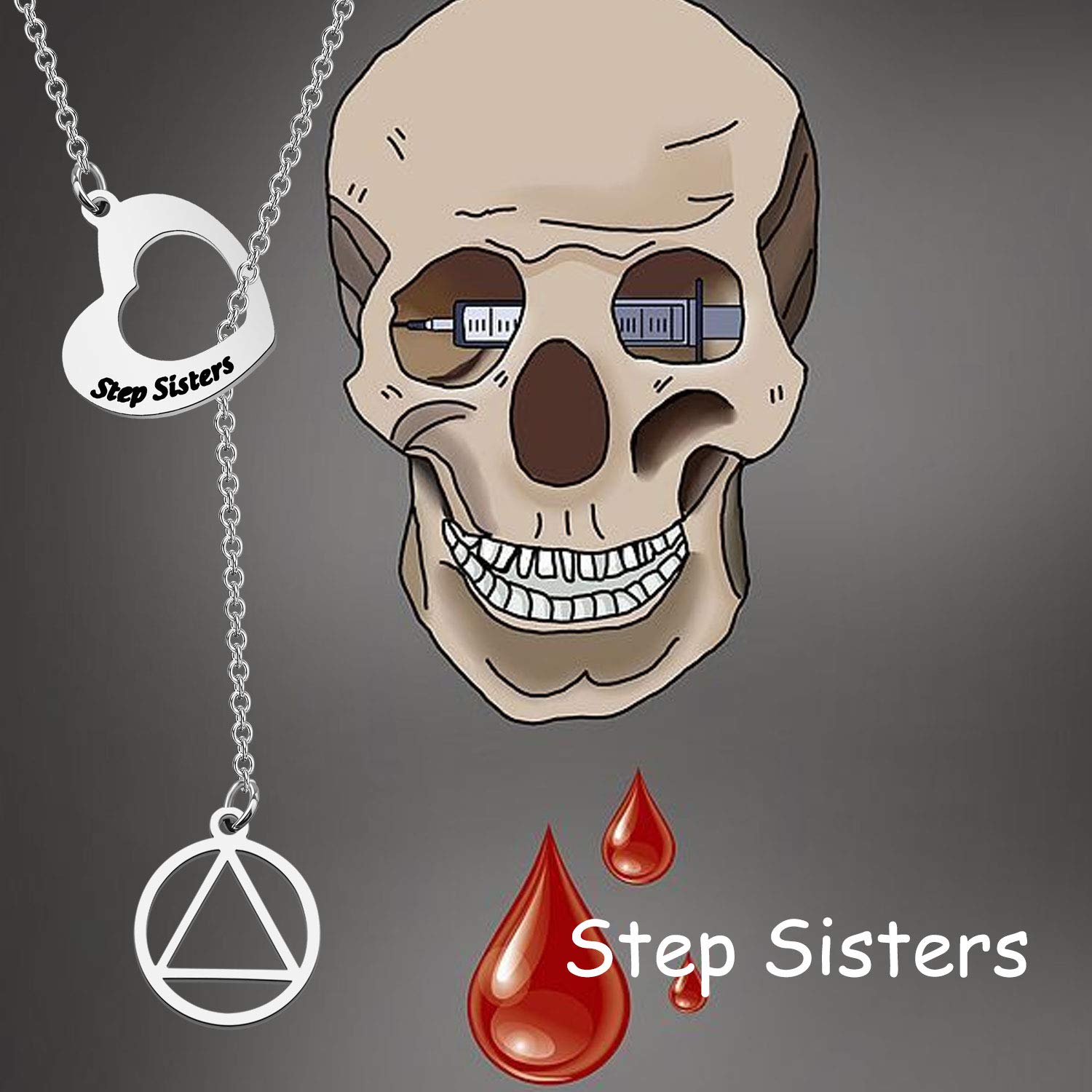 FOTAP AA Jewelry NA Recovery Gift Step Sisters Necklace Jewelry Sobriety Gift Sponsor Gift (Step Sisters Neck)