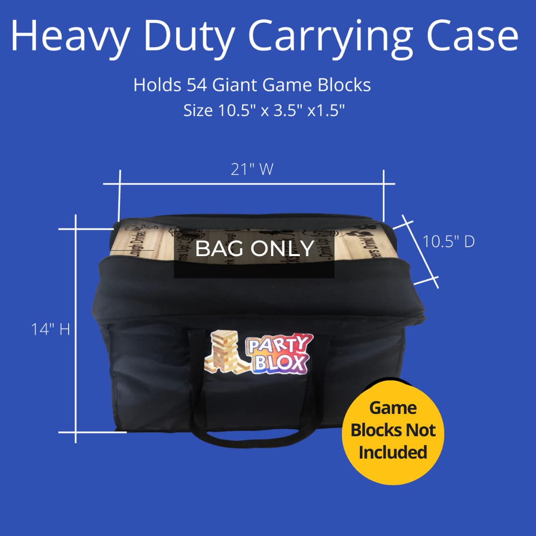 Giant Tumbling Tower Storage Bag & Carry Case for Stacking Game with Logo by Party Blox - Outside Yard Game XXL Sturdy Carrying Bag