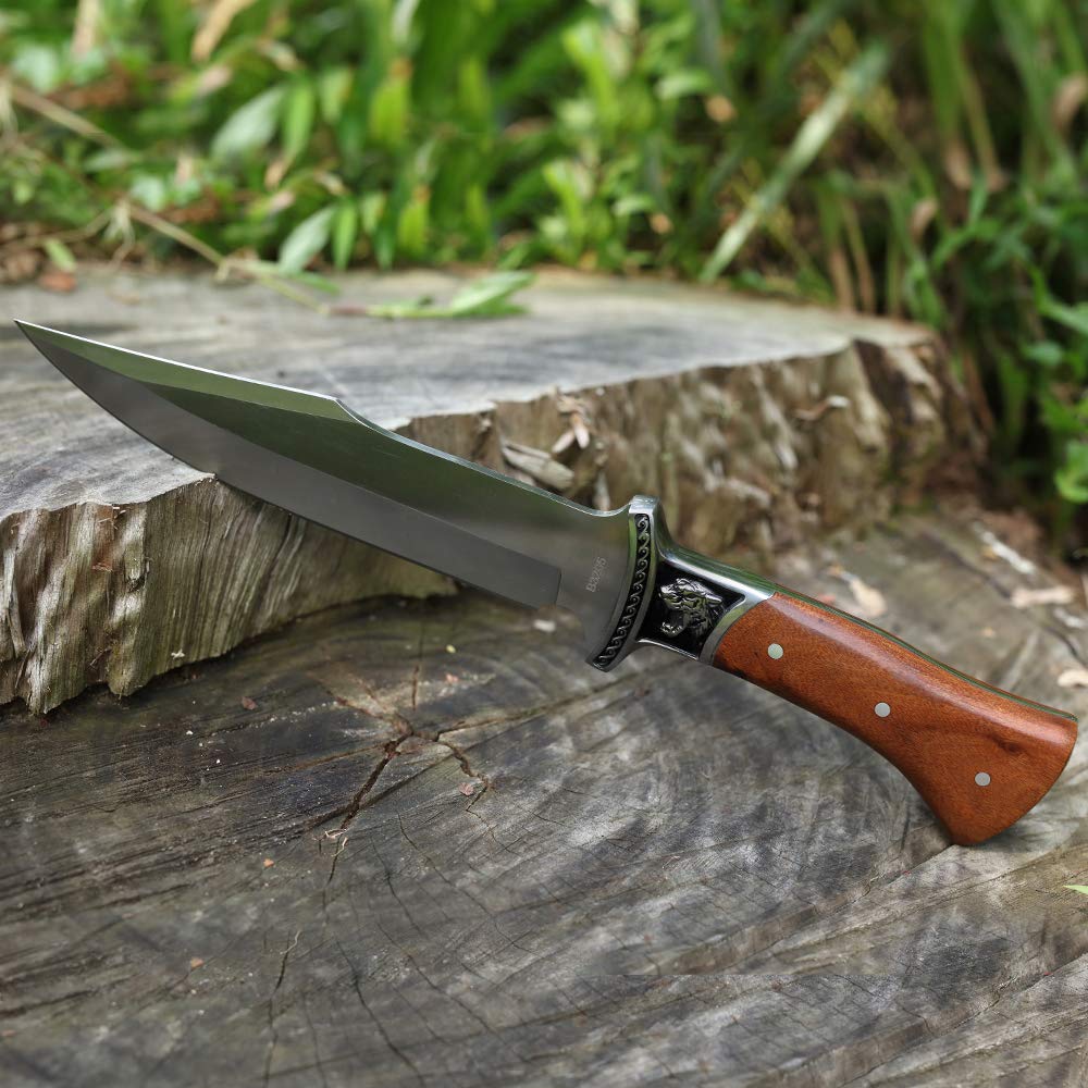 FU-GLBY Fixed Blade Knives with Sheath Tactical Hunting Knife Army Knife Military