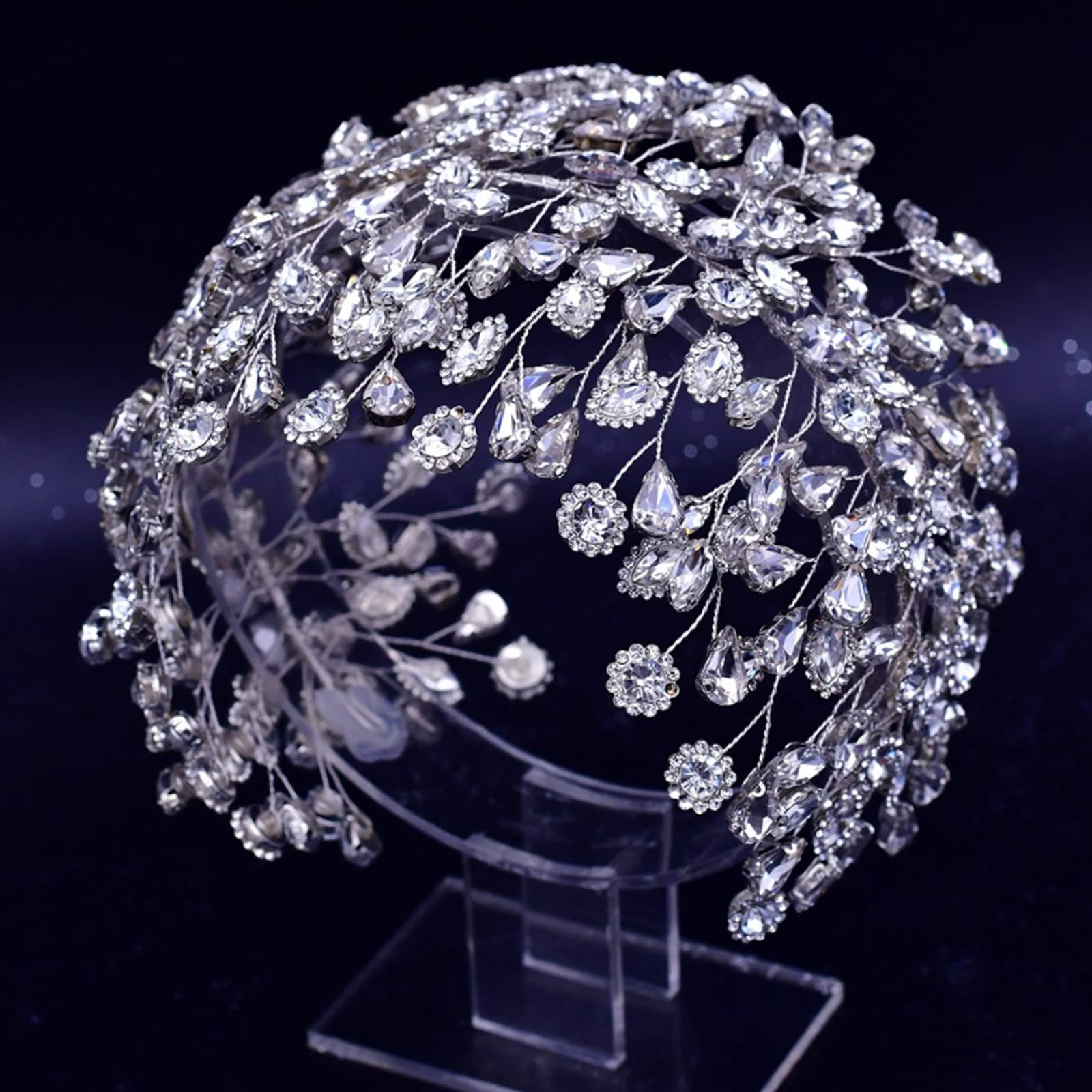 GAODESI Wedding Headband Bridal Hair Pieces Rhinestone Hair Accessories for Brides