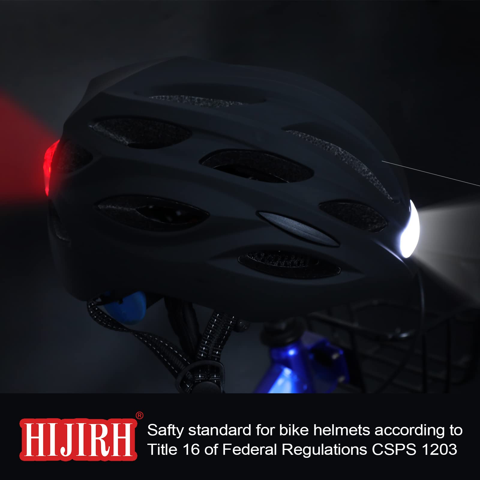 HIJIRH Pro Grade Bicycle Helmet,Mountain Bike Helmet,with Front USB Floodlight and Warning LED Light on Back,for Urban Commuter, Adjustable, Large & Medium Size, Fit for Adult Men/Women