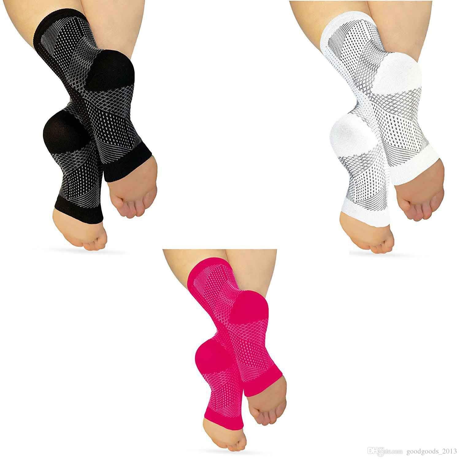 Foot Angel Anti Fatigue Compression Foot Sleeve Ankle Support (Pink, Small/Midium)