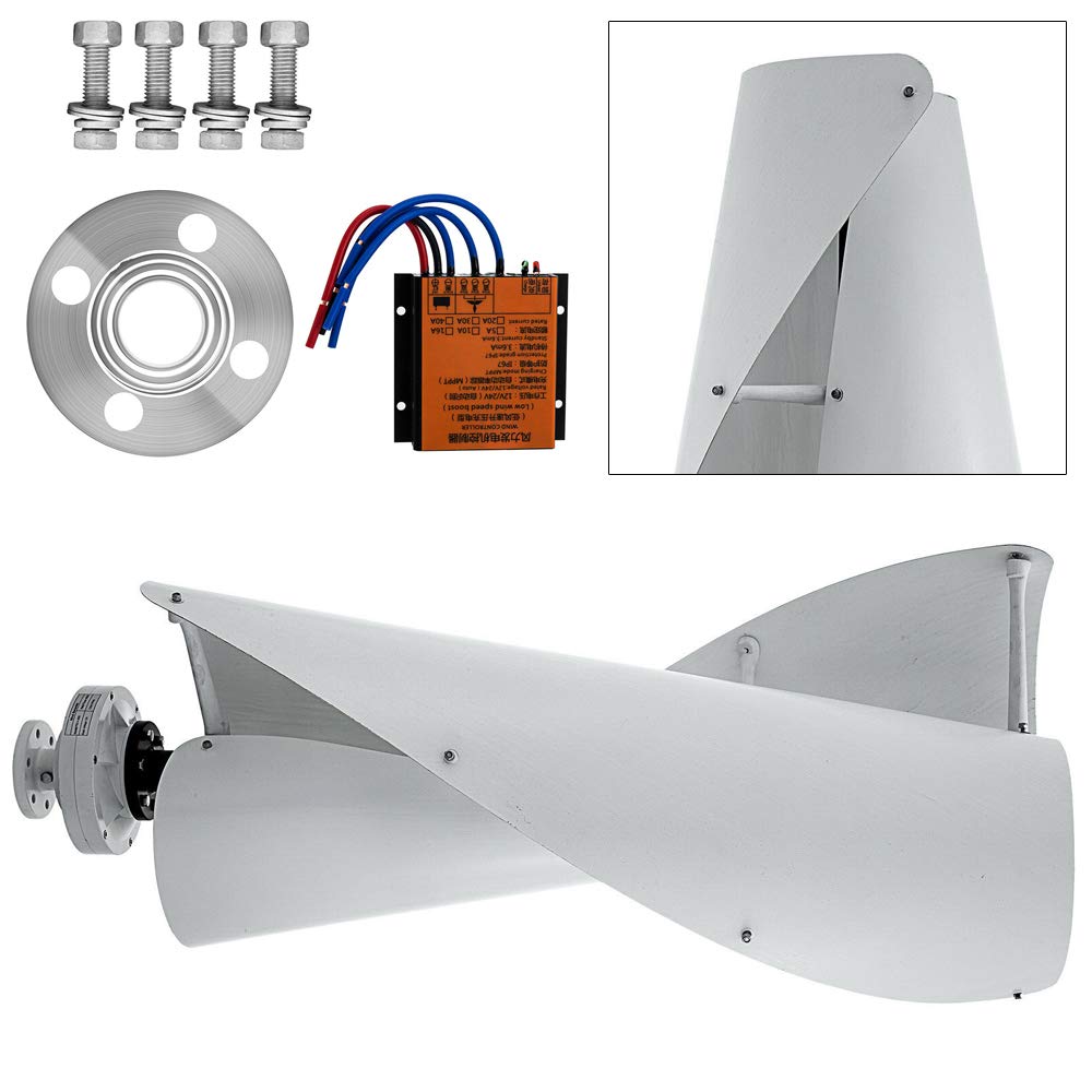 Guaopom 400W Wind Turbine Kit, 12V Rotating Magnetic Levitation Axis Vertical Wind Turbine with Charging Controller, Suitable for Ship Pavilion Wooden House Windmills