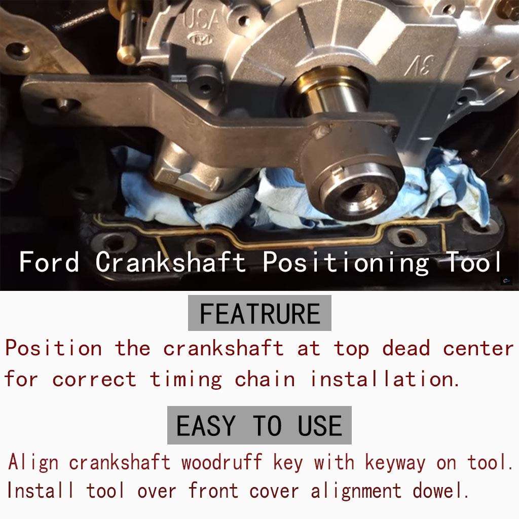for Ford 4.6L/5.4L/6.8L 3V Engines Repair Tools Kit - Valve Spring Compressor, Crankshaft Positioning Tool, Cam Phaser Holding Tool and Timing Chain Locking Wedge Tool with Crankshaft Pulley Bolt