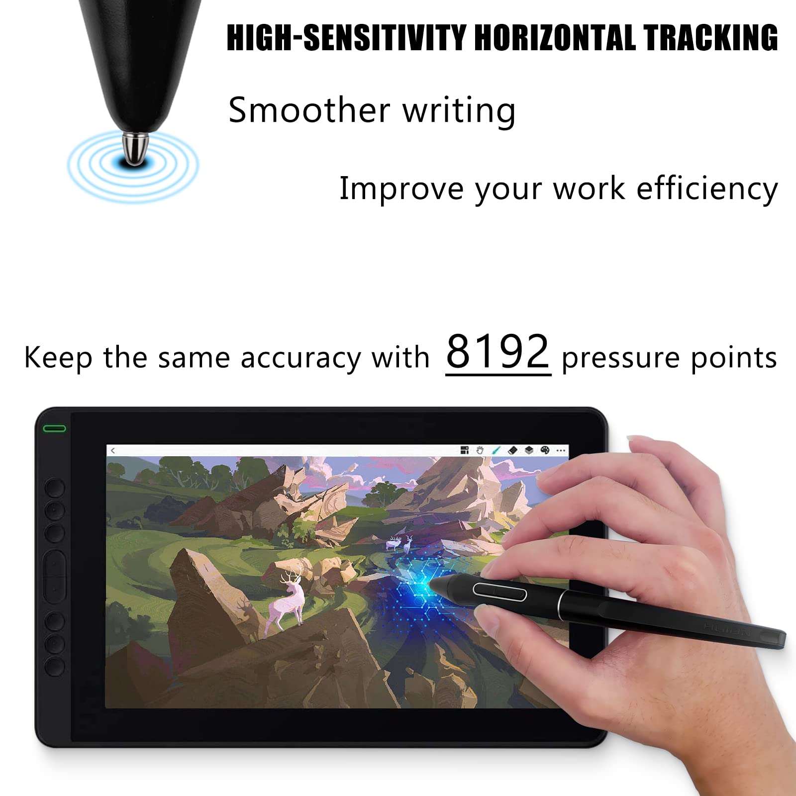 No Worn Out Titanium Alloy Fine Pencil Nibs Compatible with Huion PW517 Digital Stylus,PN05F Ballpoint Replacement Tips fits for Kamvas 13/22 Plus/24 Pro 4K, Kamvas 16 Pro Plus 4K Display Pen,2 Pcs