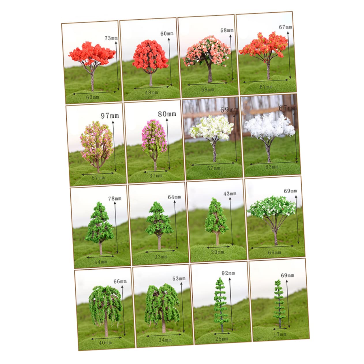 GATHINESS Model Railway Trees Scale Model Trees Scenery Architecture Trees Miniature Tree Plants Model Trains Miniature Model Fake Trees Diorama Models ho Scale Trees Tree Model Artificial