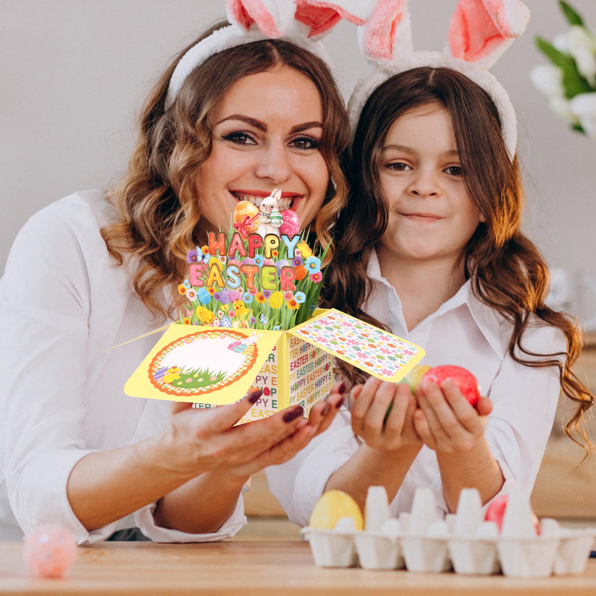 Giiffu Pop Up Easter Card, Happy Easter 3D Card for Kids with Note Card and Envelope, a delightful surprise Easter greeting card for Kids,Children,Family and Friends