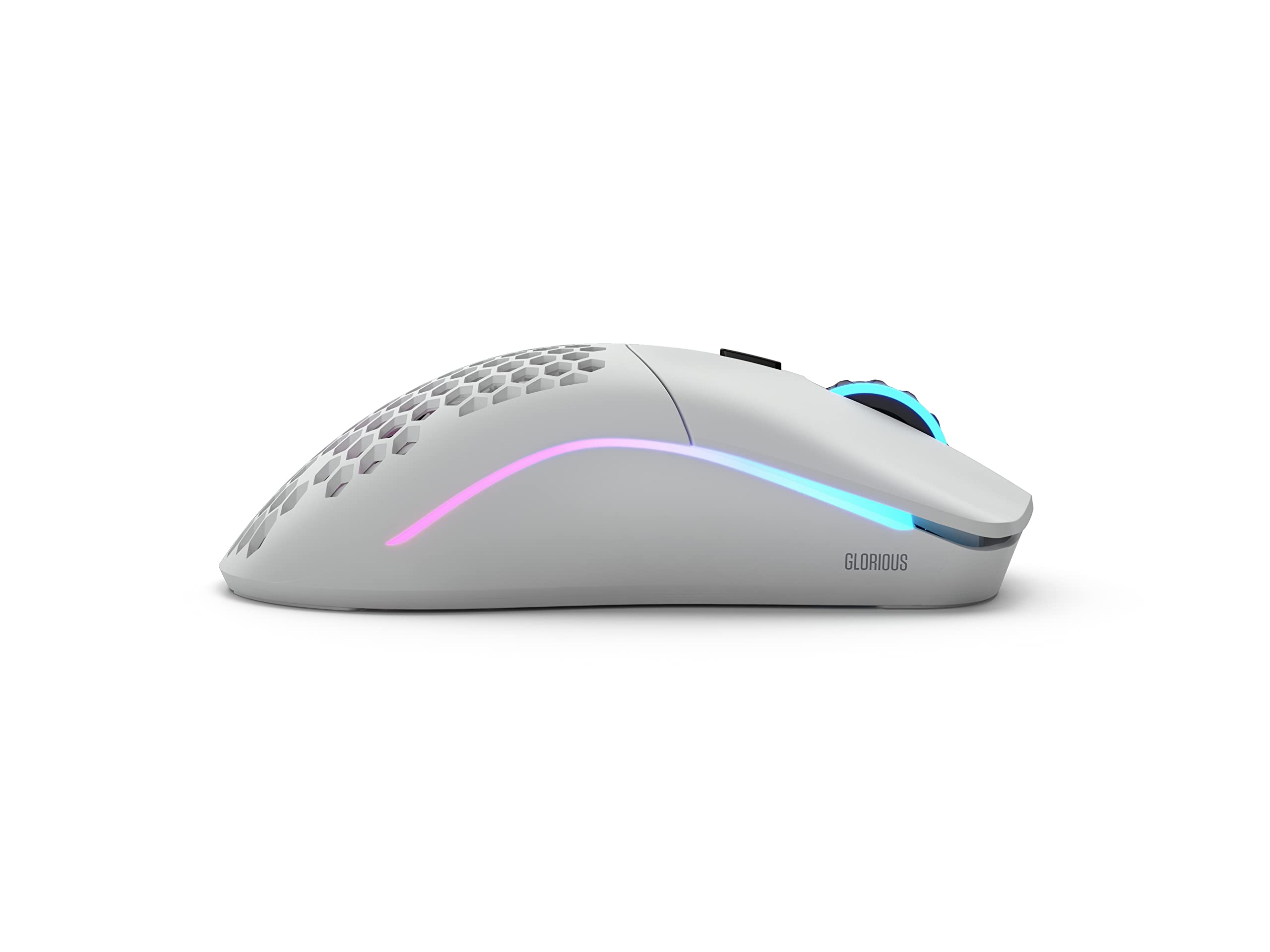 Glorious Model O- (Minus) Wireless Gaming Mouse - 65g Superlight Honeycomb Design, RGB, Ambidextrous, Lag Free 2.4GHz Wireless, Up to 71 Hours Battery - Matte White