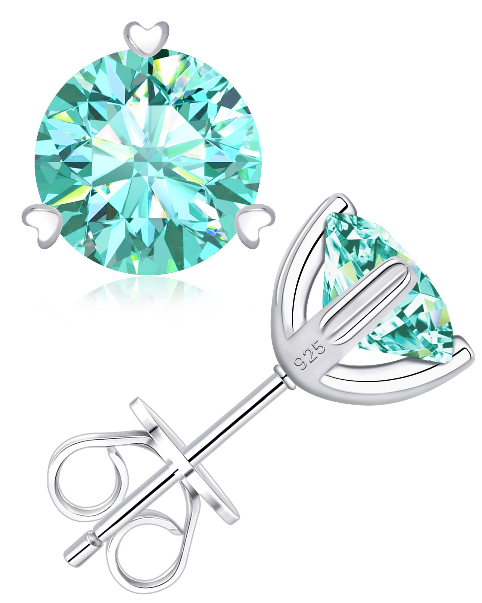 Howoo Moissanite Earrings for Women Men White Gold Plated Sterling Silver Stud Earrings Moissanite Diamond Gifts for Her