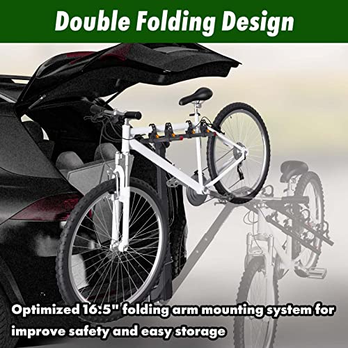 GUDE 2 Bike Rack Hitch Mount Rack, Heavy Duty Alloy Steel Bicycle Carrier with 2'' Hitch Receiver, Double Folding Arms Bicycle Rack for Car SUV Truck