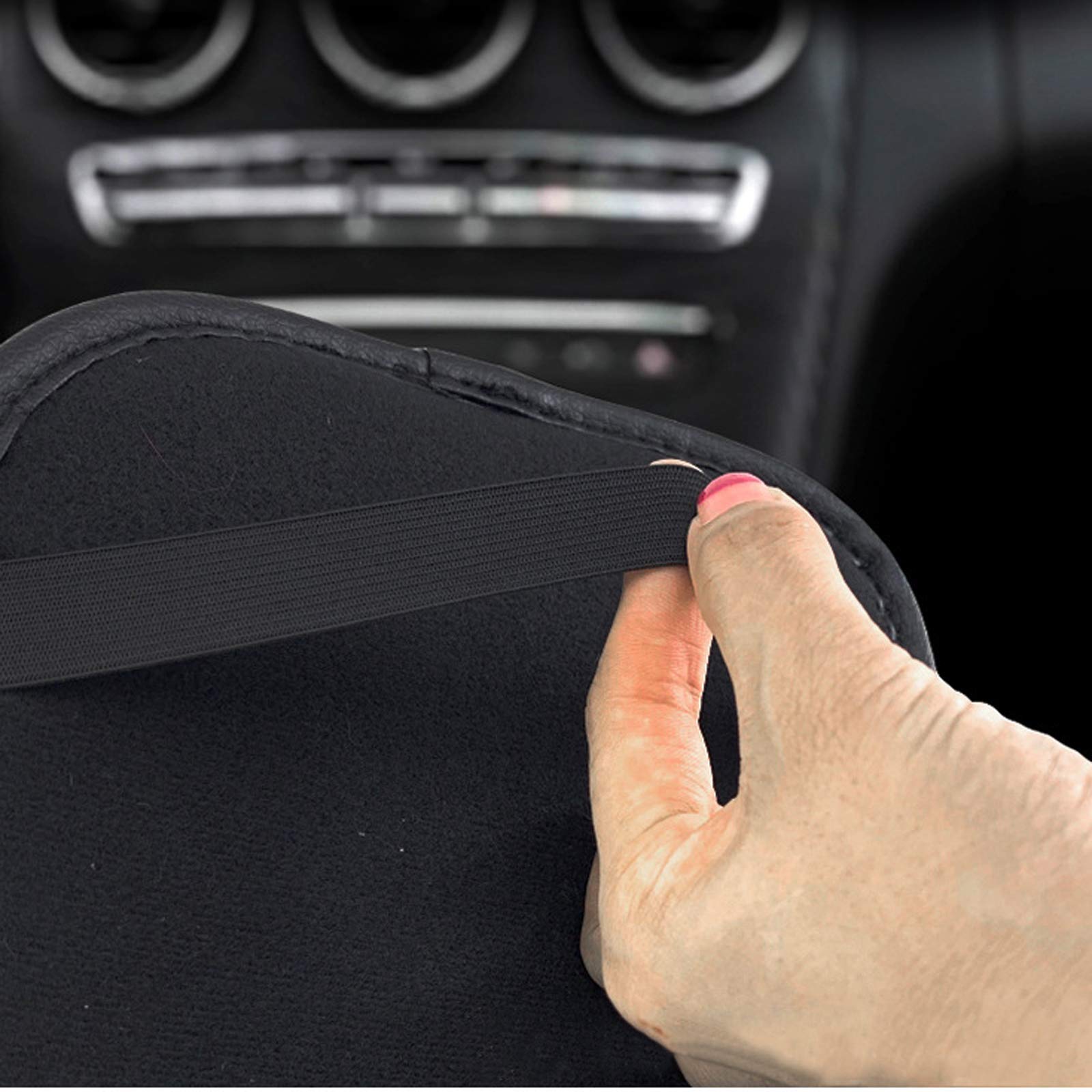 FUNOJOY Car Armrest Cover for Women Blue Diamond Rhinestone Bling Car Accessories Car Decor for Women