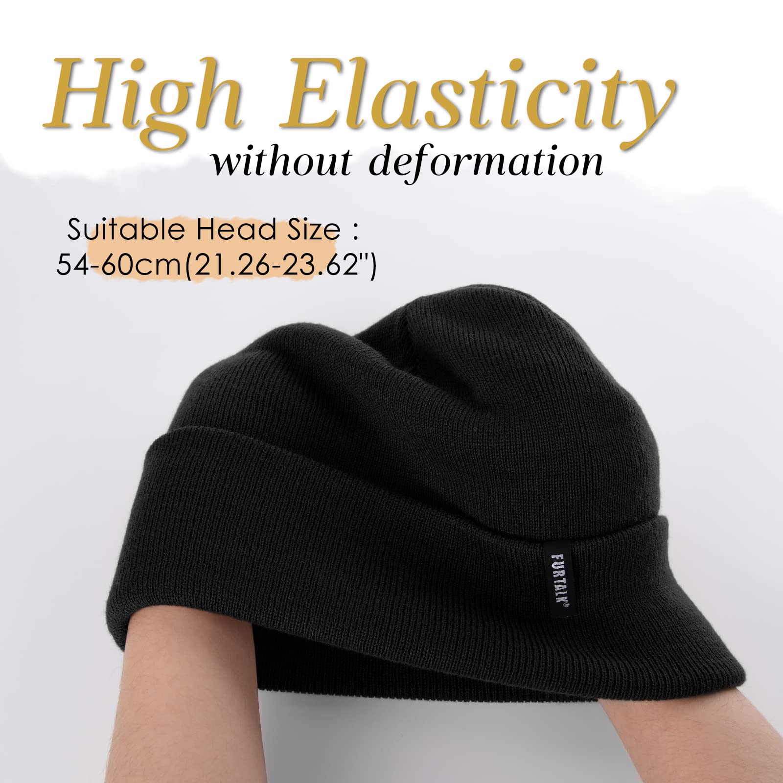 FURTALK Womens Knit Beanie Hat Acrylic Winter Hats for Women Men Soft Warm Unisex Cuffed Beanie,Red