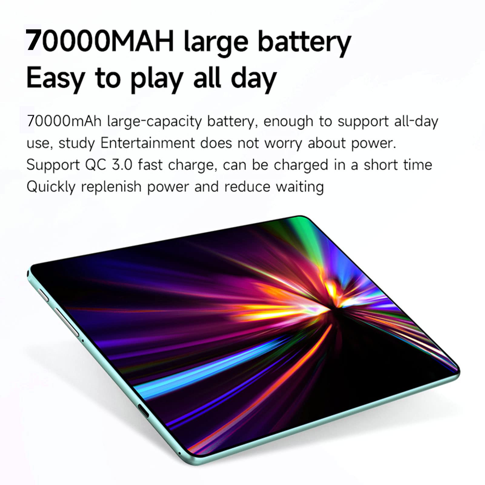 Gaming Tablet, 8GB RAM 256GB ROM Aluminum Alloy Octa Core CPU 10.1 Inch FHD 7000mAh Battery Tablet PC (US Plug)