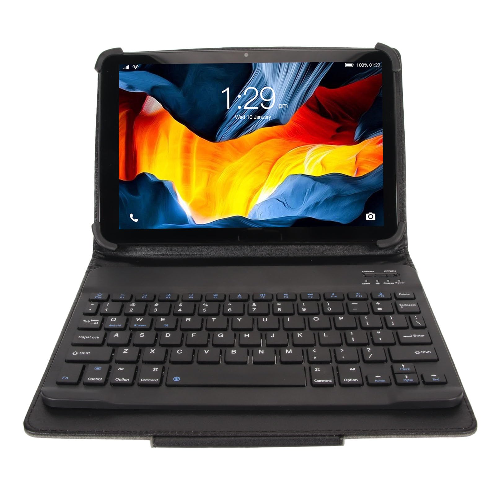 Gugxiom 10.1 Inch Android 12 Tablet, 2 in 1 Tablet, 8GB RAM 256GB ROM Octa Core Storage, Dual SIM Card Slot with Keyboard, 13MP Camera, 7000mAh Battery, GPS, Bluetooth, WiFi (US Plug)