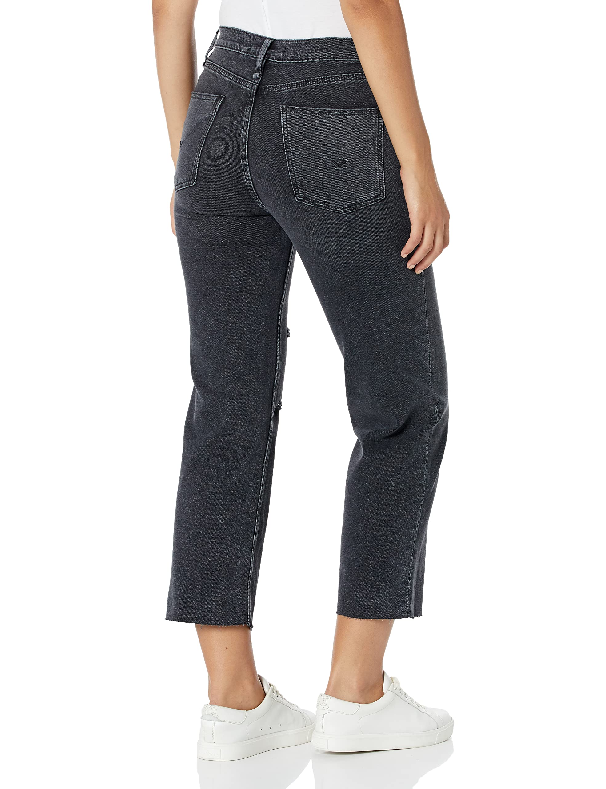 Hudson Jeans Women's Remi High Rise, Cropped, Straight Leg Jean, Black rain, 27