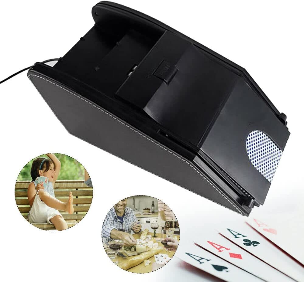 HaroldDol Card Shuffler 2 Deck Automatic Card Dealer Machine Playing Card Dispenser for Bridge Cards, Paper Cards, and Plastic Cards
