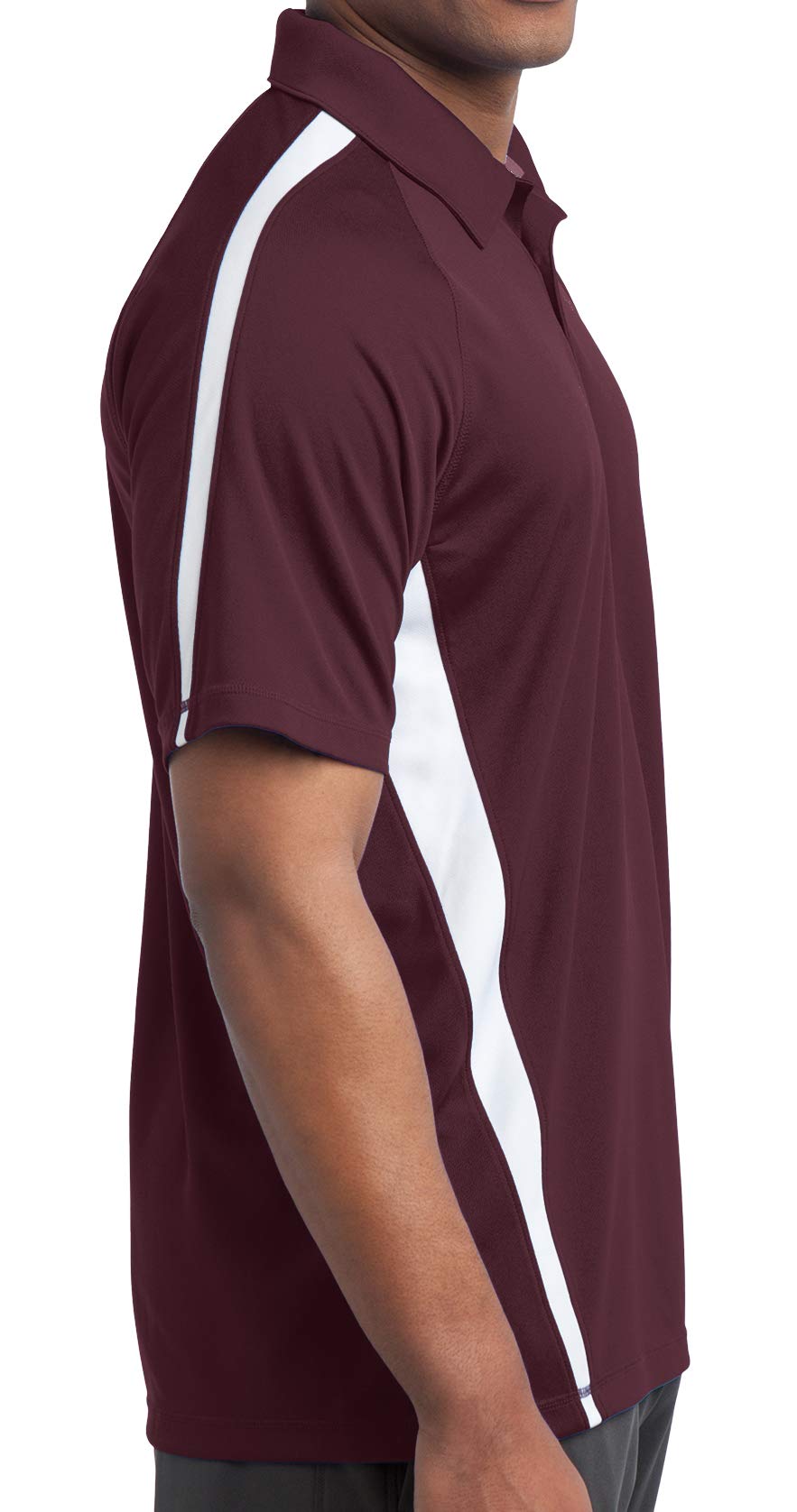 Ford Shelby Cobra Pocket Print Colorblock Polo, Maroon White 4XL