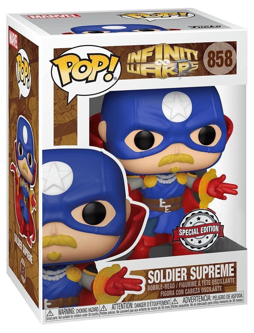 Funko Pop! Marvel: Infinity Warps - Soldier Supreme Glow in The Dark, Amazon Exclusive