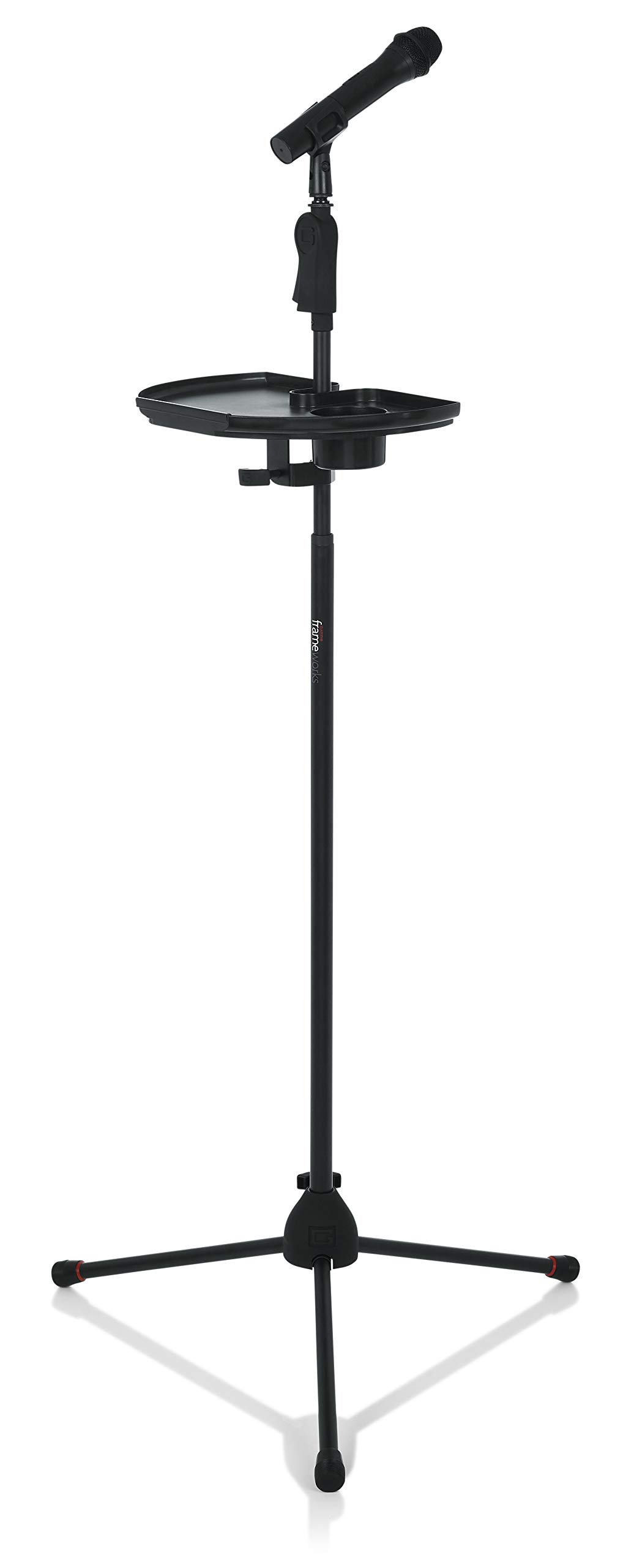 Gator FrameworksCases Clamp-On Microphone Stand Accessory Drink Holder and Guitar Pick Tab 14" x 9", Extra Large Tray (GFW-MICACCTRAYXL)