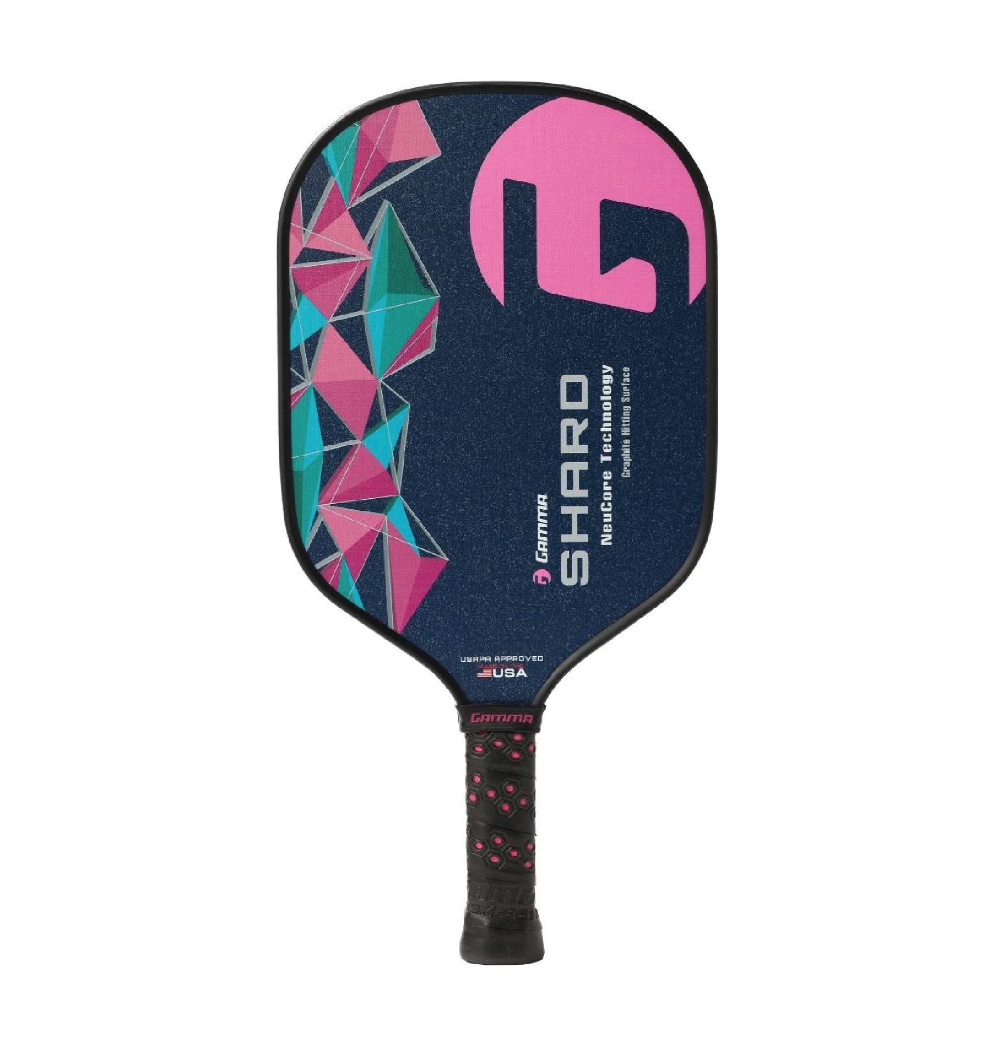 GAMMA Shard NeuCore Pickleball Paddles with Honeycomb Grip, Textured Graphite Surface, Pink - USAPA-Approved Pickleball Paddle with Thicker Large-Cell Core - Premium Pickleball Equipment