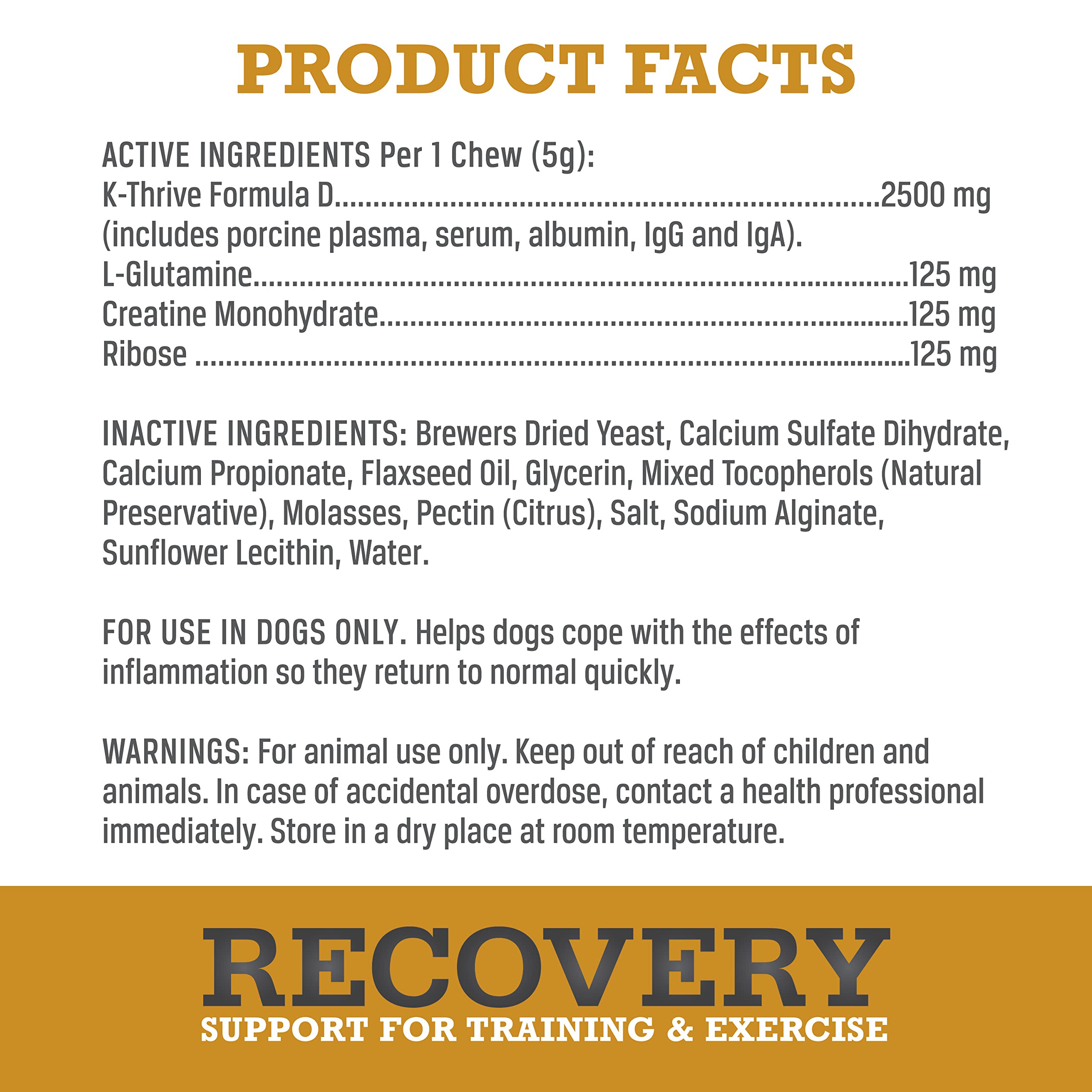 WINPRO Recovery Chews for Dogs, Plasma-Powered for Active Dogs, Immune System Support, and Dog Training Support for Competition and Sport Muscle Recovery and Agility, 60 Count, Made in USA