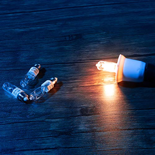 haraqi 4 Pack JD E11 120V 50 Watt Halogen Bulbs,Mini Candelabra Bulbs for House Lighting Fixtures,Ceiling Lamps,Table Lamps,Cabinet Lighting