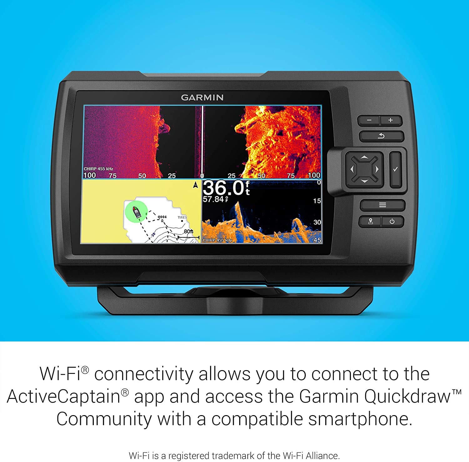 Garmin Striker Vivid 7sv Bundle with Transducer and Protective Cover, 7-inch Color Fishfinder, Vivid Scanning Sonar Color Palettes 010-02553-00