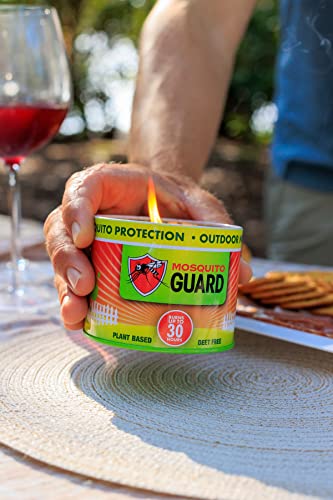 Mosquito Guard 12oz Repellent Candle - Burns 35 Hours, Refreshing Aroma, Plant Based Citronella Candles Outdoor Indoors