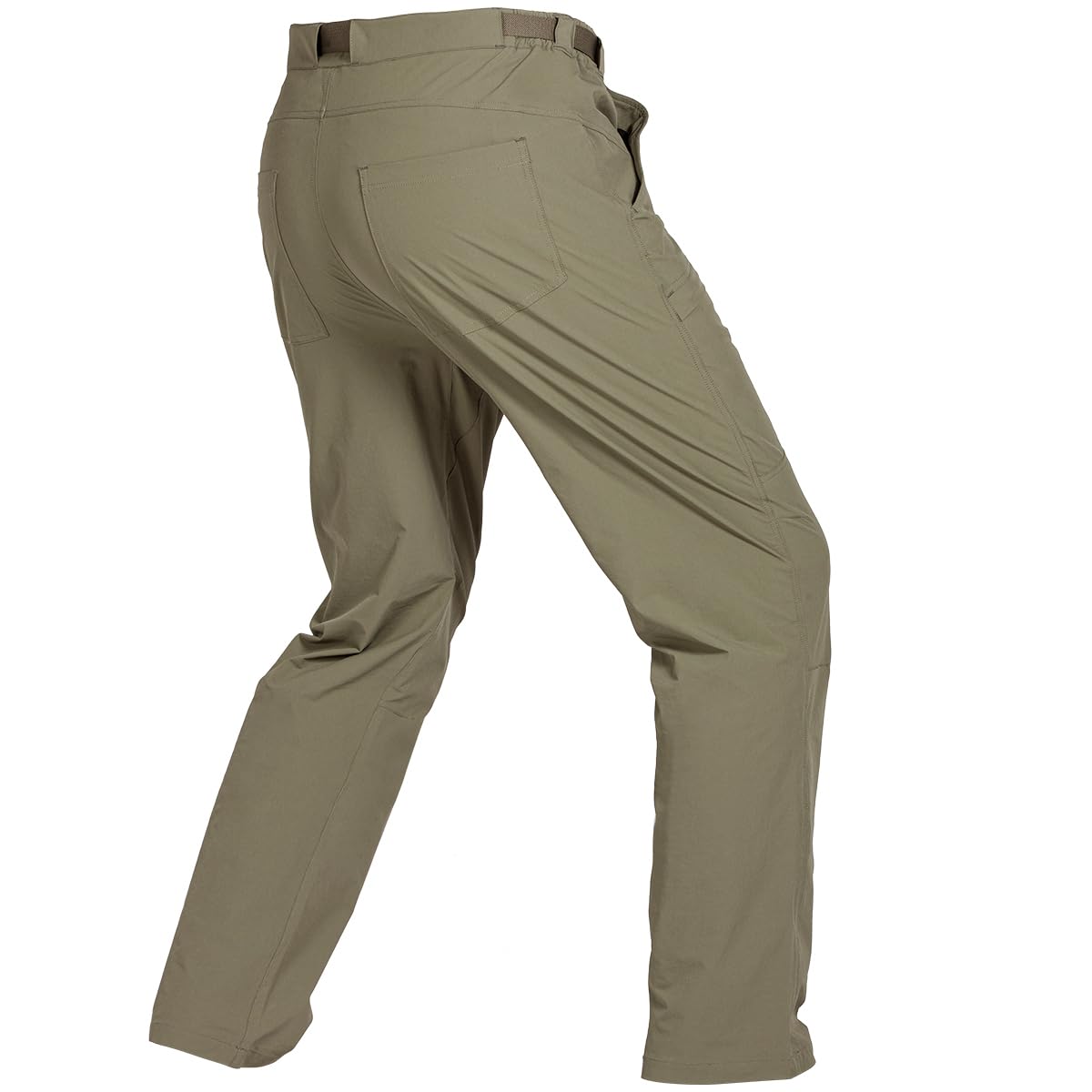 FREE SOLDIER Men's Outdoor Cargo Hiking Pants with Belt Lightweight Waterproof Quick Dry Tactical Pants Nylon Spandex (Mud 34W/30L)
