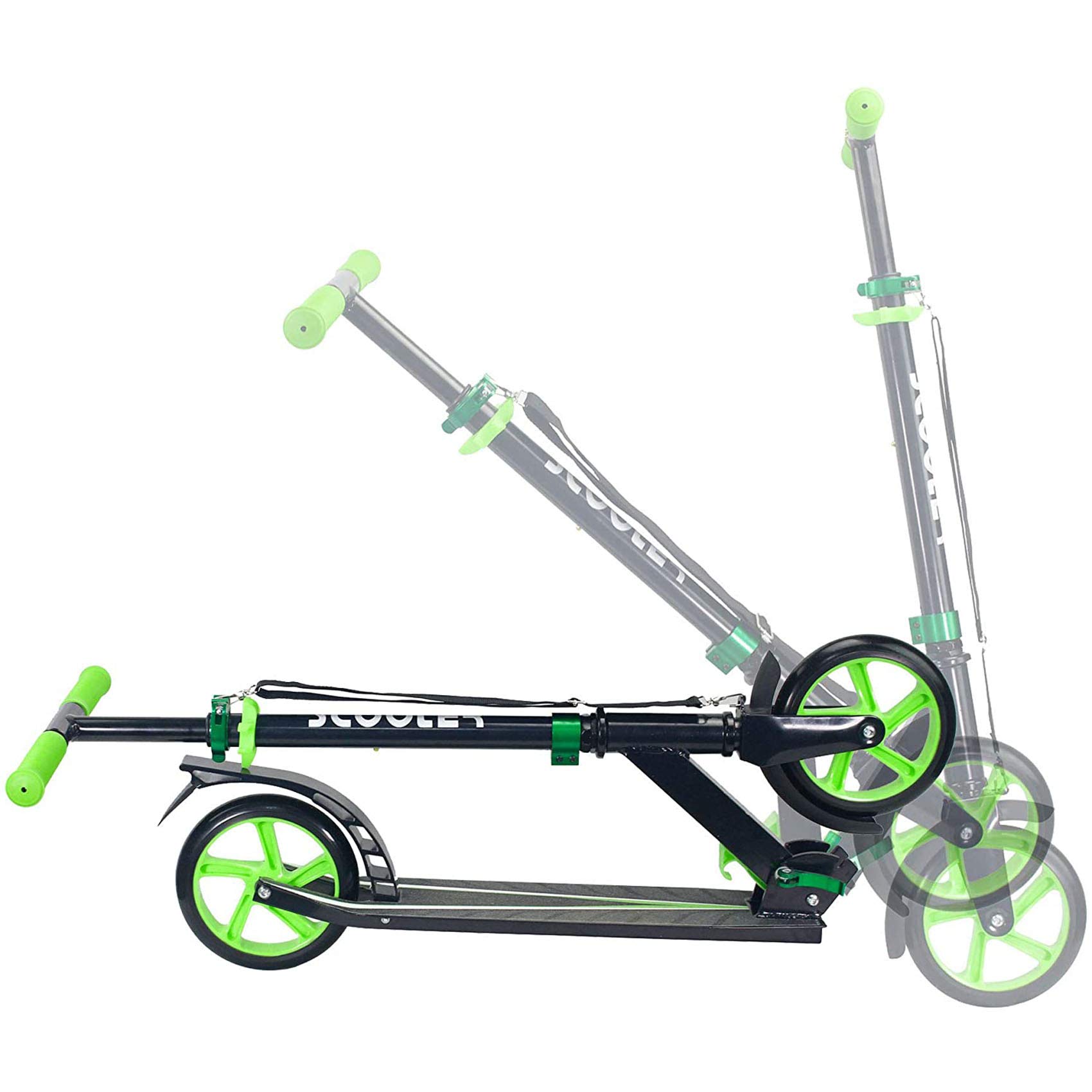 Geelife Scooters 2 Wheel Folding Kick Scooter for Adults Teens Youths Boys Girls (Green)